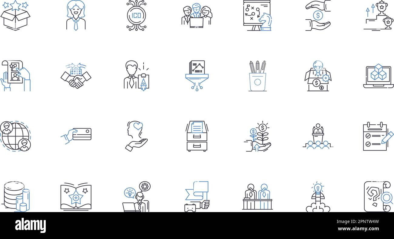 Earnings potential line icons collection. Income, Profit, Wage ...