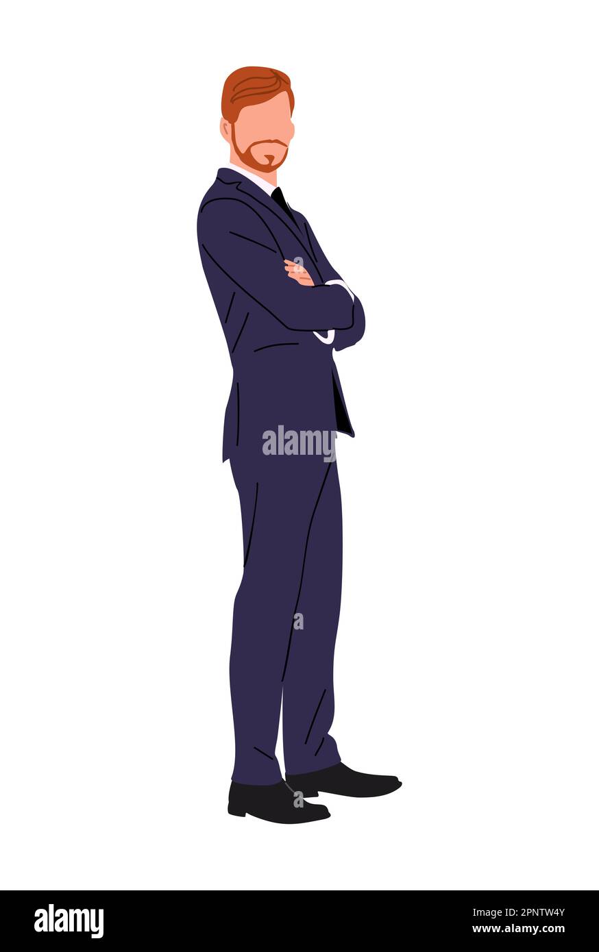 Business man character standing side view vector Stock Vector Image ...