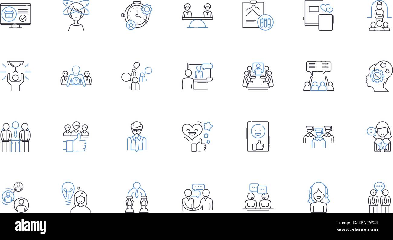 Commencing Development Line Icons Collection Inception Initiation Commencement Creation