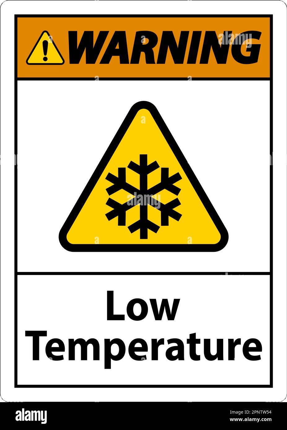 Warning Low temperature symbol and text safety sign Stock Vector Image ...