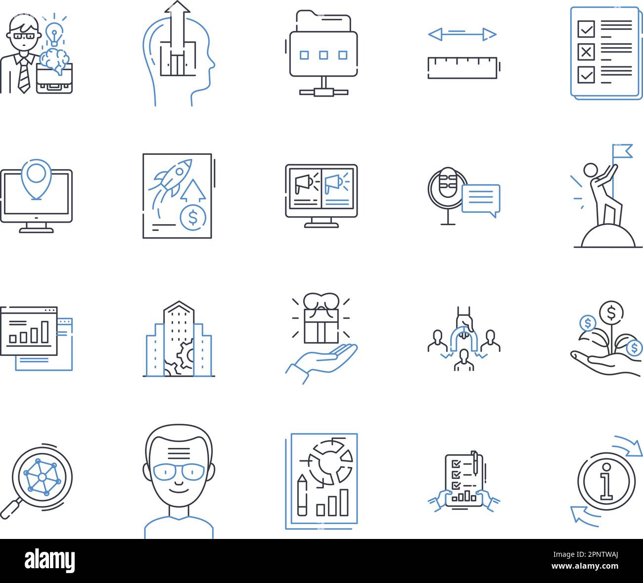 Improvement line icons collection. Progress, Growth, Advancement ...