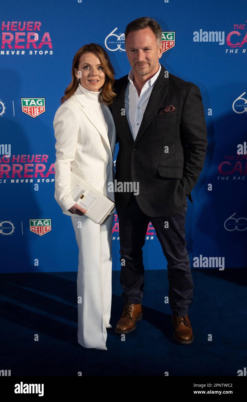 Geri Haliwell-Horner and Christian Horner attending the TAG Heuer ...