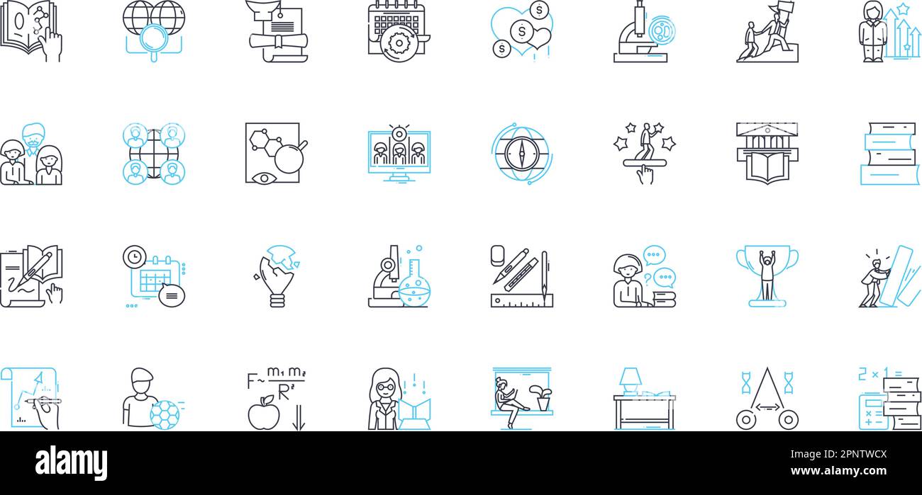 Sharp institution linear icons set. Innovative, Cutting-edge, Visionary ...