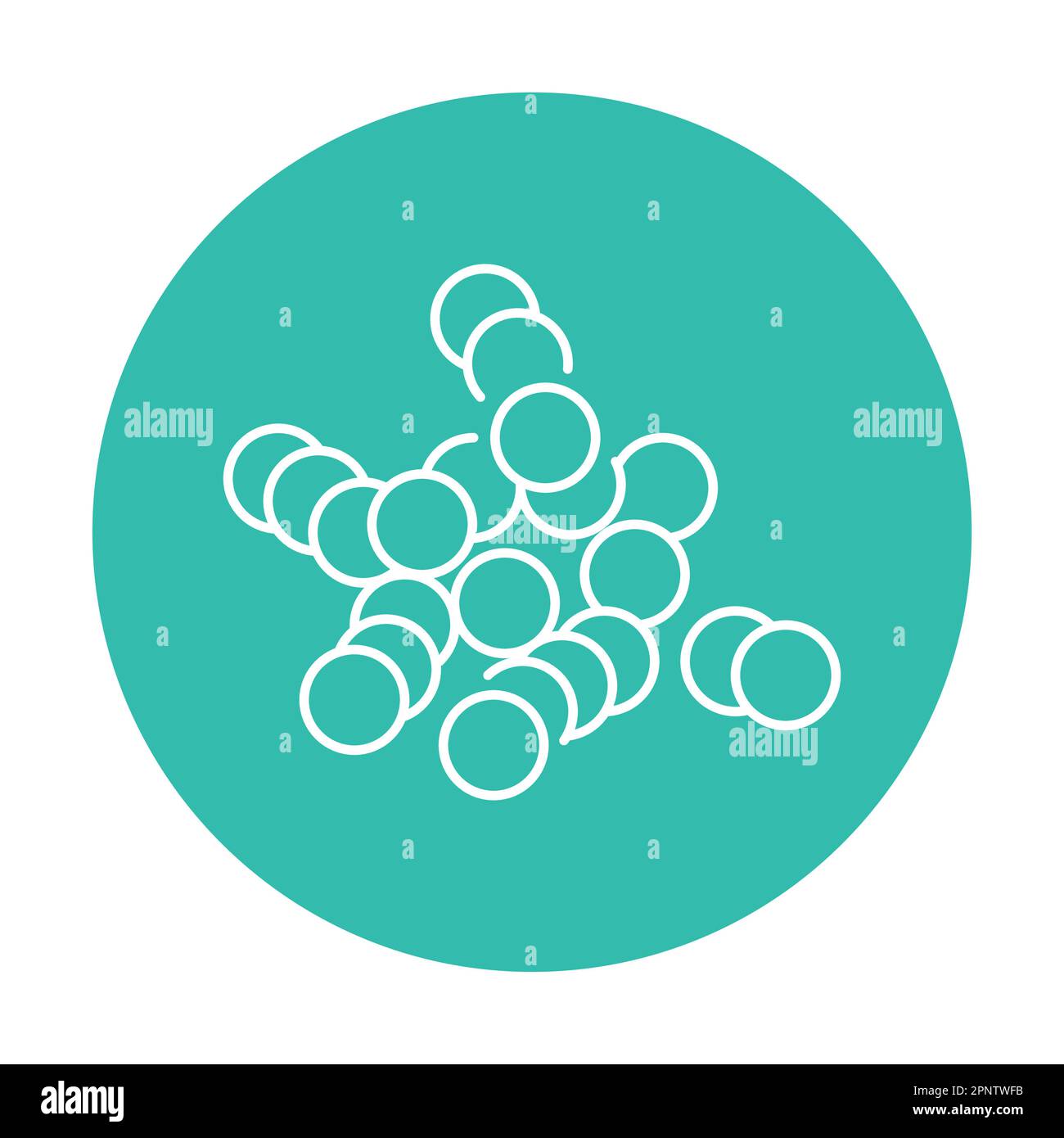 Streptococcus bacteria color line icon. Human diseases. Pictogram for ...