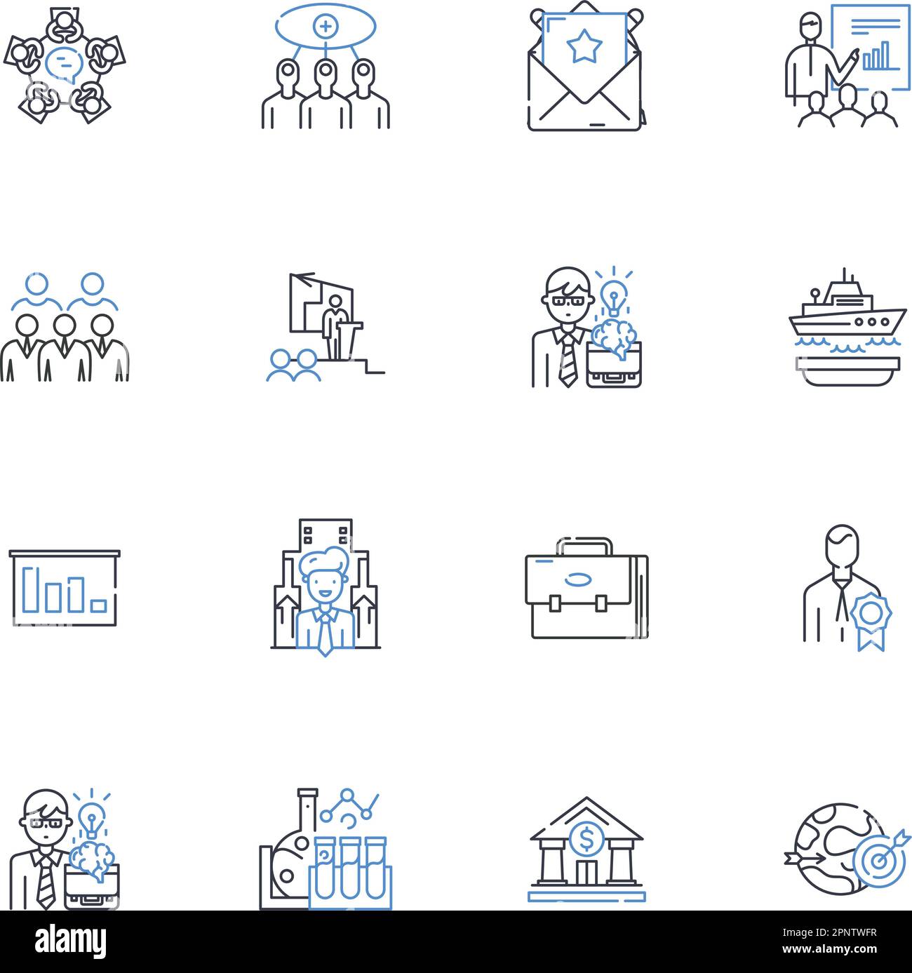 Tech-minded management line icons collection. Innovation, Automation, Digitalization, Cloud ...