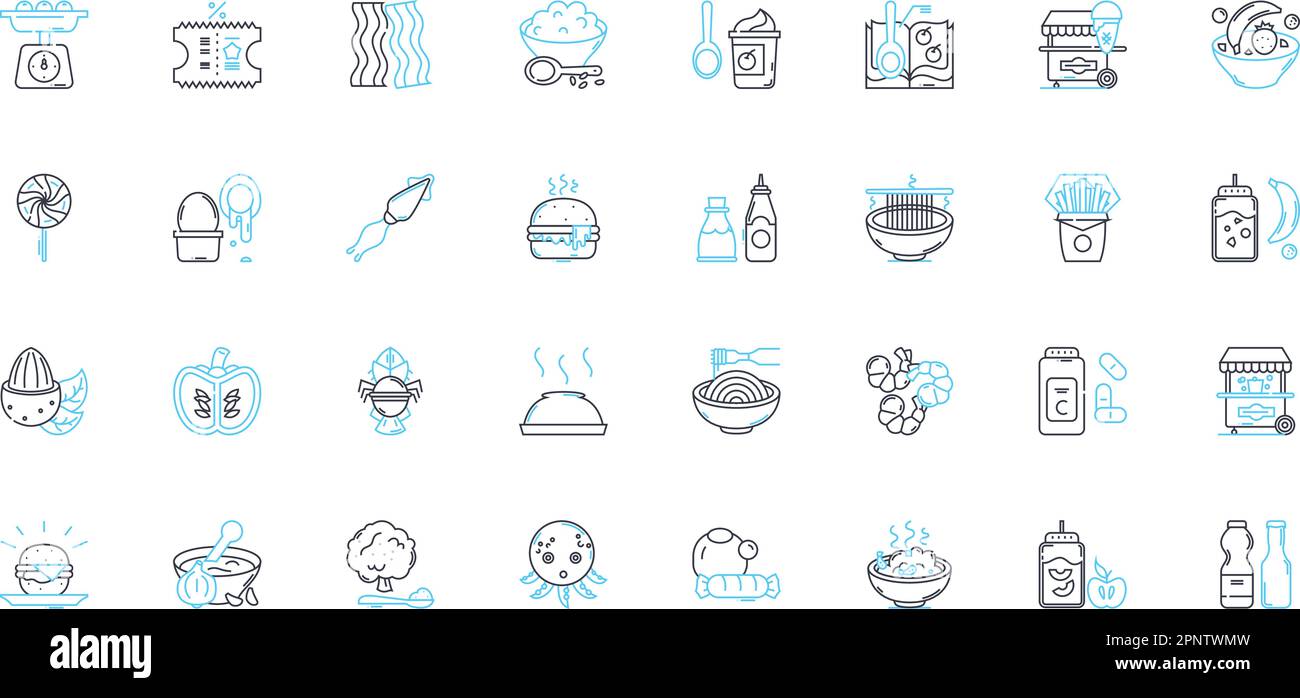 Premium pantry linear icons set. Gourmet, Luxurious, Exclusive, Posh ...