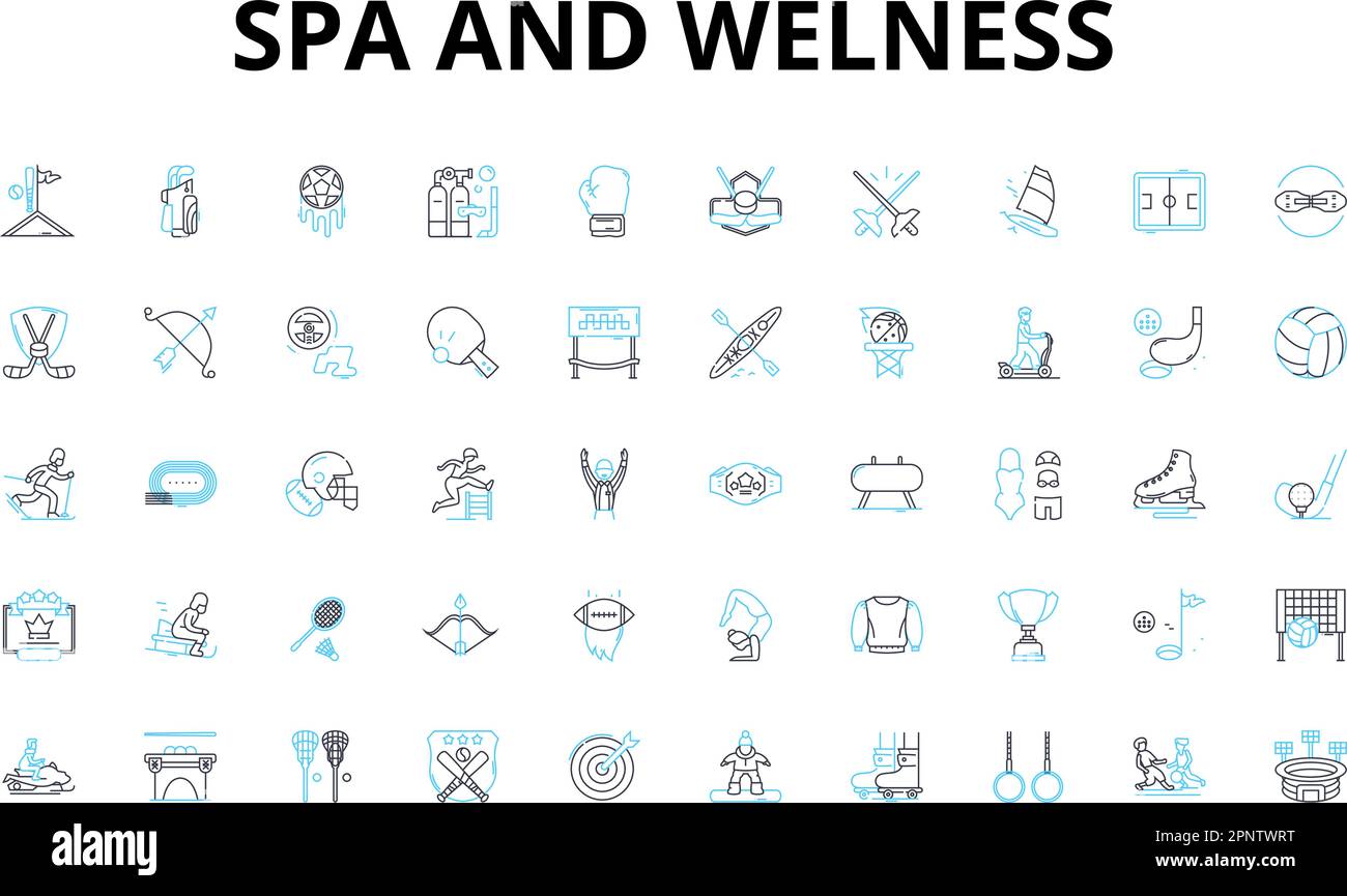 Spa And Welness Linear Icons Set Relaxation Serenity Rejuvenation Tranquility Bliss