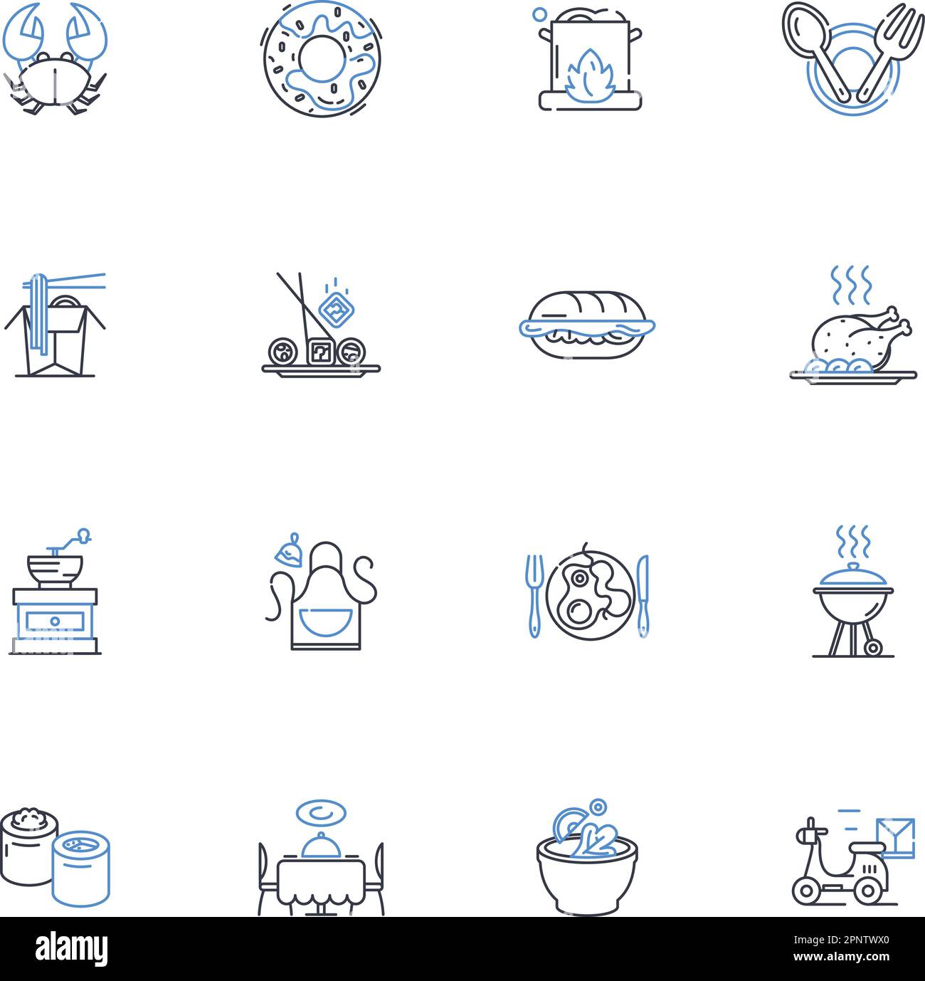 Delectable Delicacies line icons collection. Gourmet, Epicurean ...