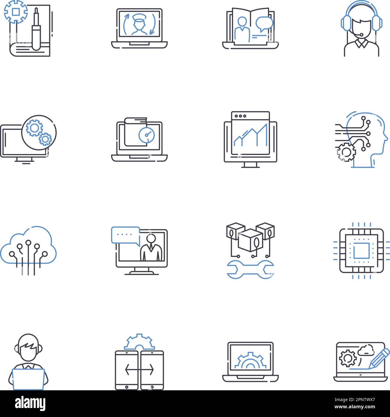 Cybersecurity Line Icons Collection Encryption Firewall Malware Hacking Passwords Phishing