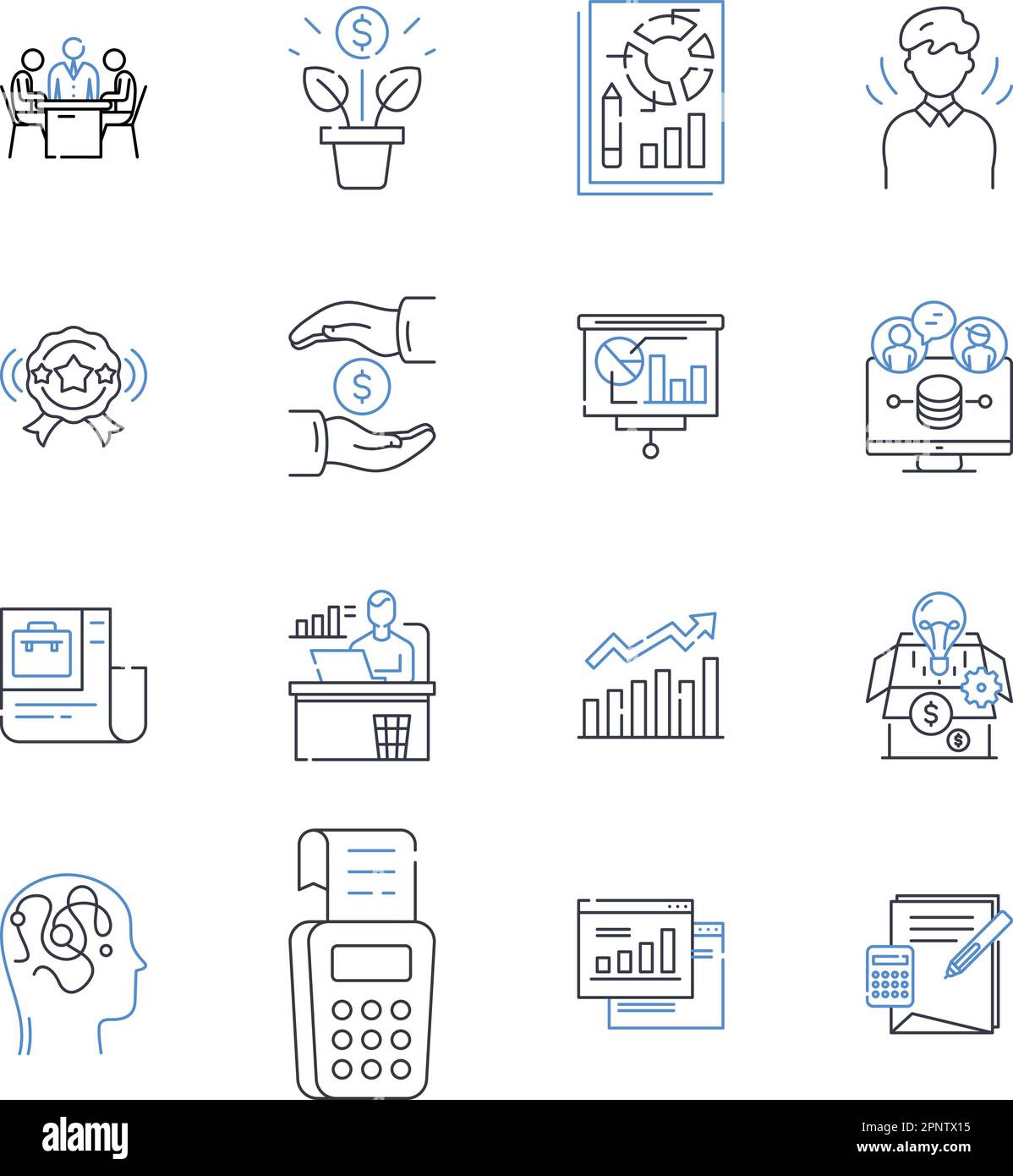 Asset Process Line Icons Collection Tracking Management Optimization Auditing Risk