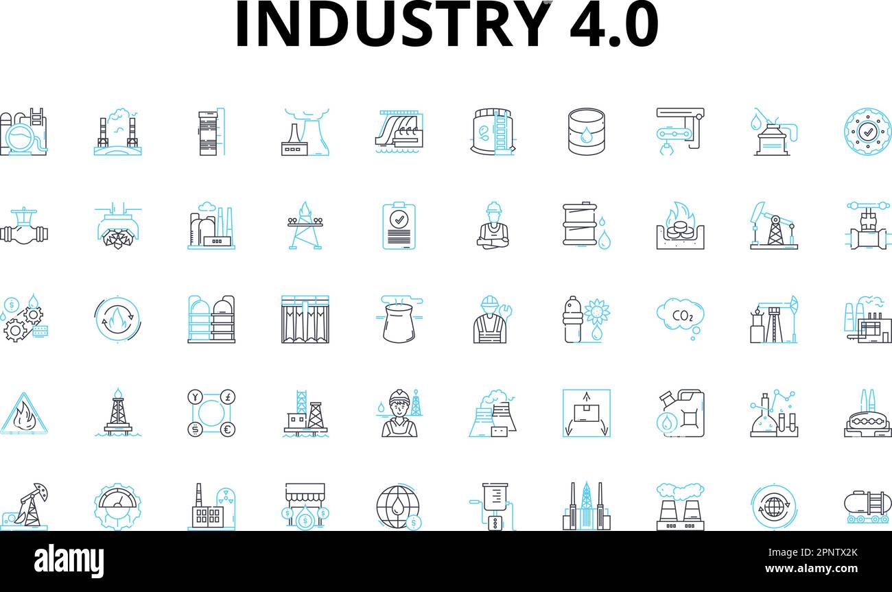 Industry 4.0 linear icons set. Automation, Robotics, Interconnectivity ... Industry 4.0 linear icons set. Automation, Robotics, Interconnectivity ...