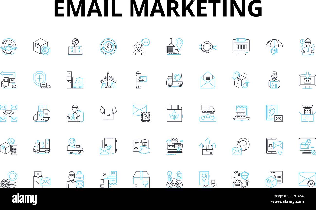 Email marketing linear icons set. Campaigns, Subscribers, Conversion ...