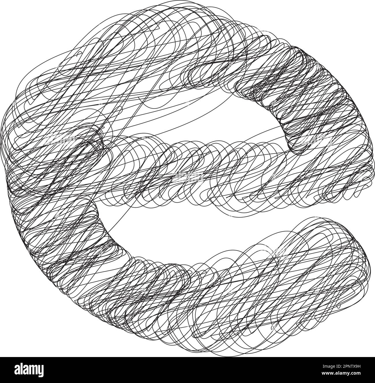 Abstract Doodle Letter e Vector illustration Stock Vector Image & Art ...