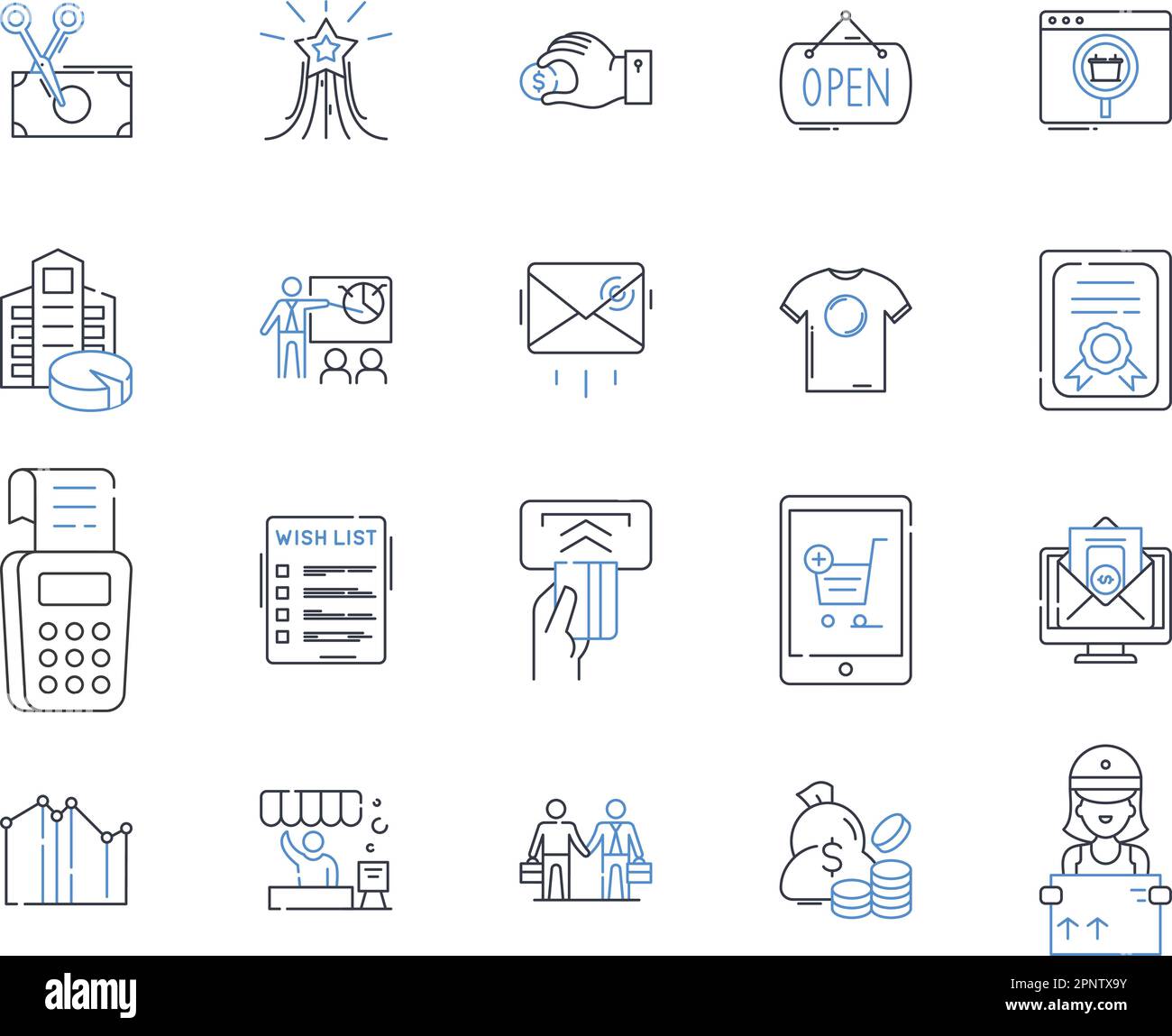 Retailer and take-home pay line icons collection. Wages, Income, Salary ...