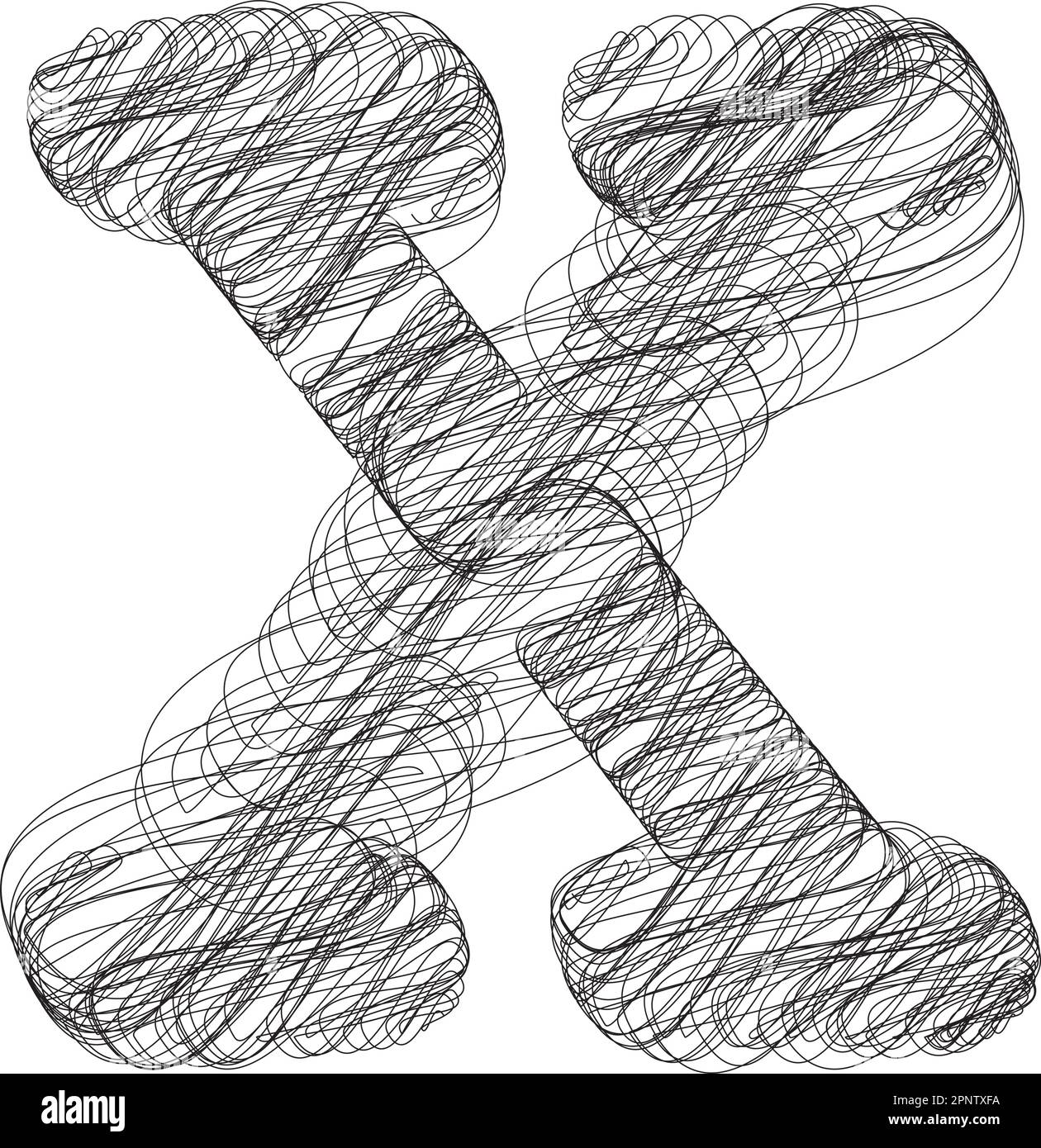 Abstract hand drawn Letter X Vector illustration Stock Vector Image ...