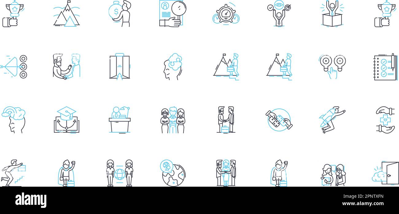 Public engagement linear icons set. Dialogue, Collaboration ...