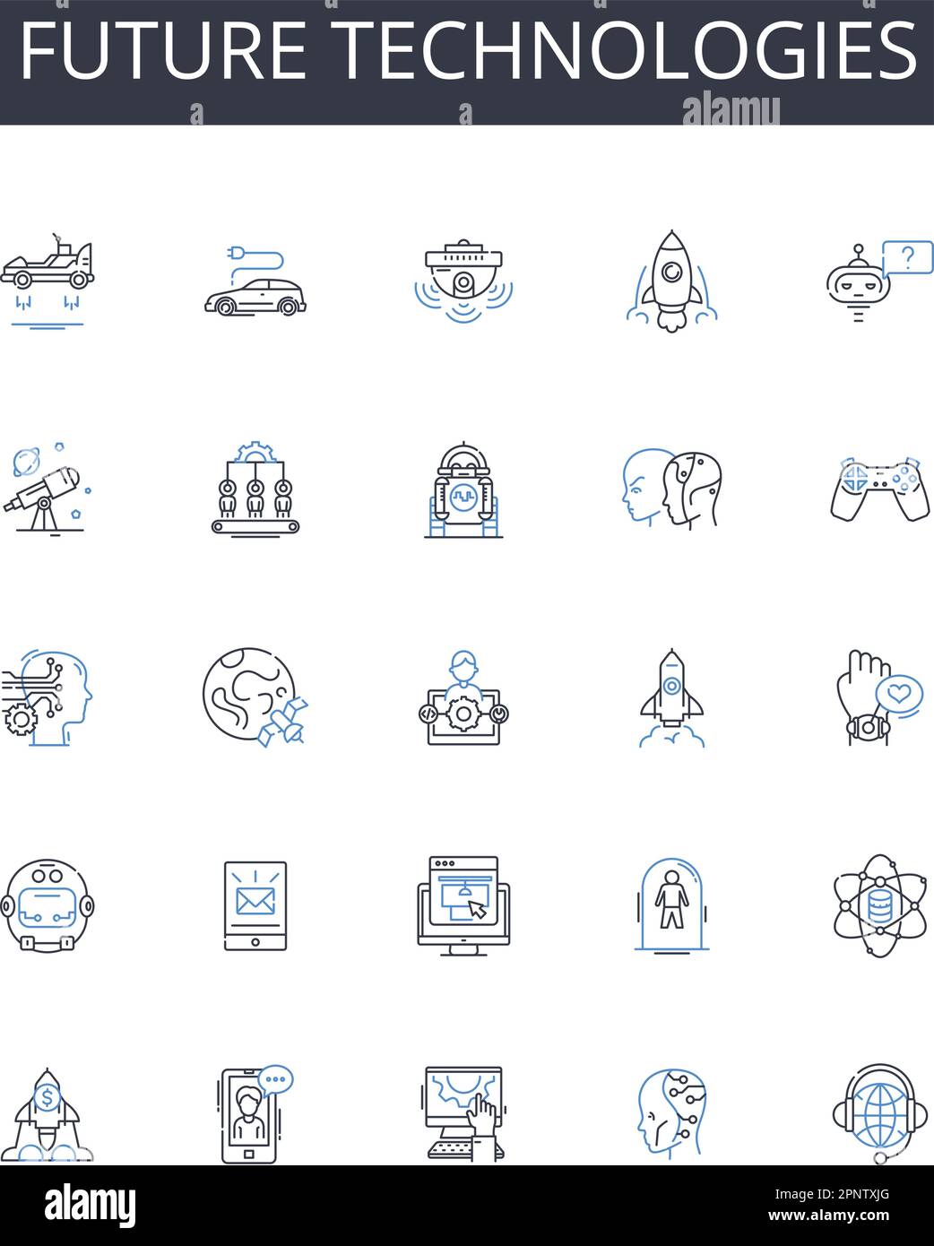 Future technologies line icons collection. Self-improvement, Growth ...