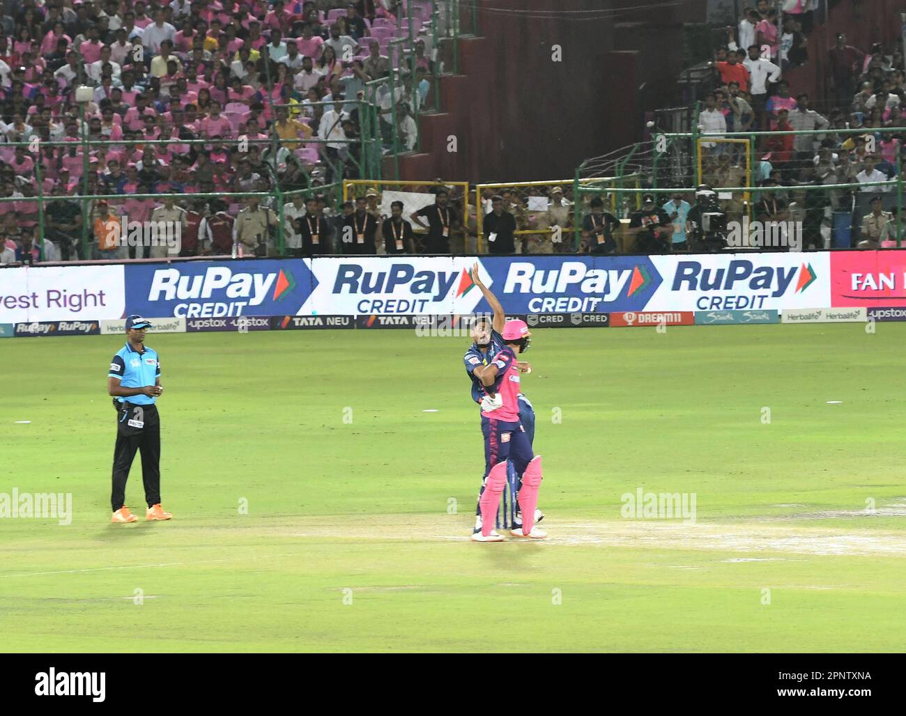 Jaipur, Rajasthan, India. 19th Apr, 2023. Players in action during the ...