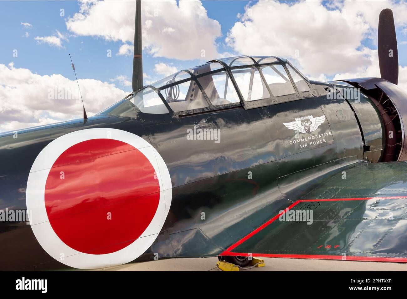 A Mitsubishi A6M3 Zero, operated by the Commemorative Air Force, on ...