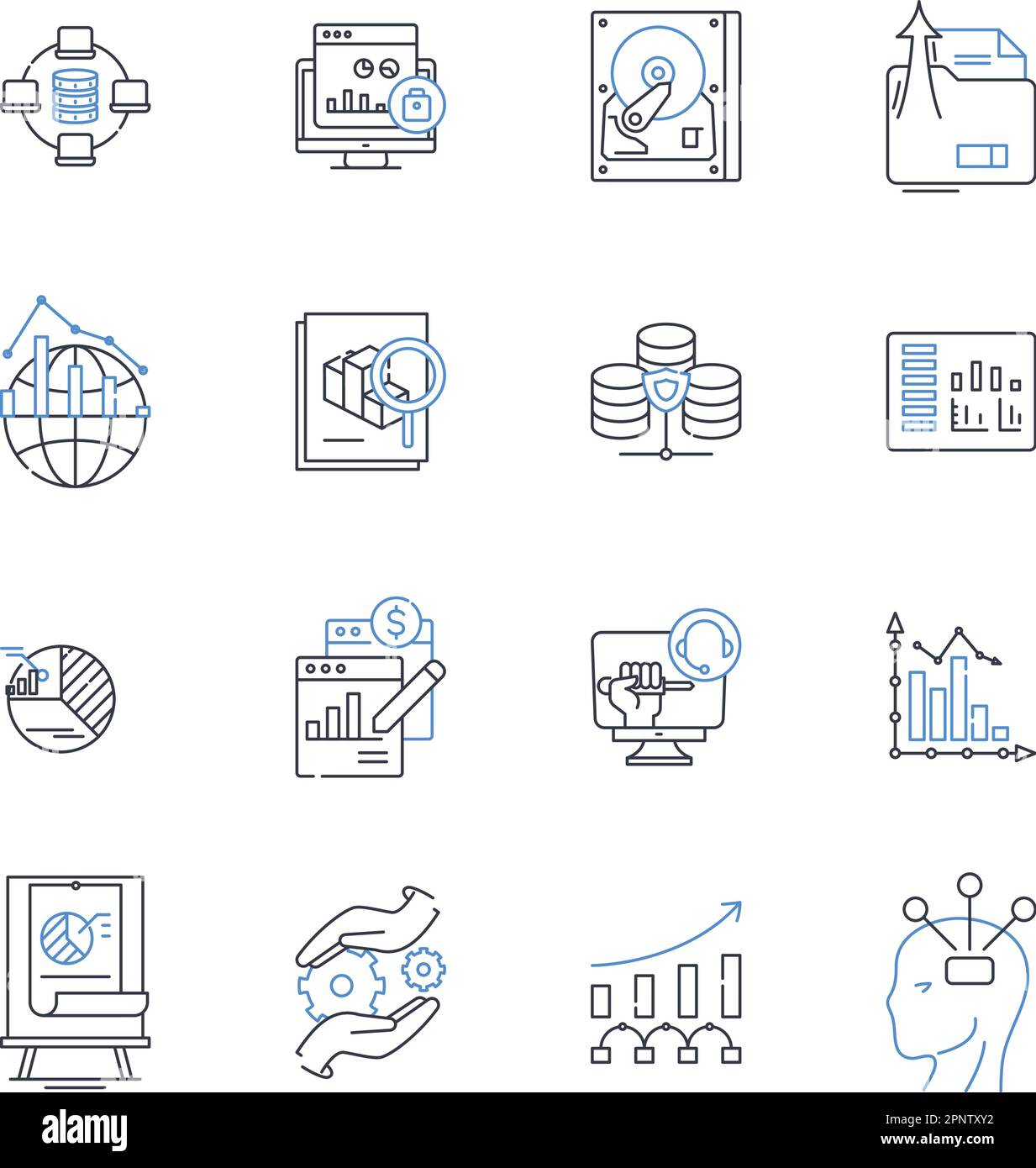 Intelligence and gadgets line icons collection. Brain, Genius, Mind ...