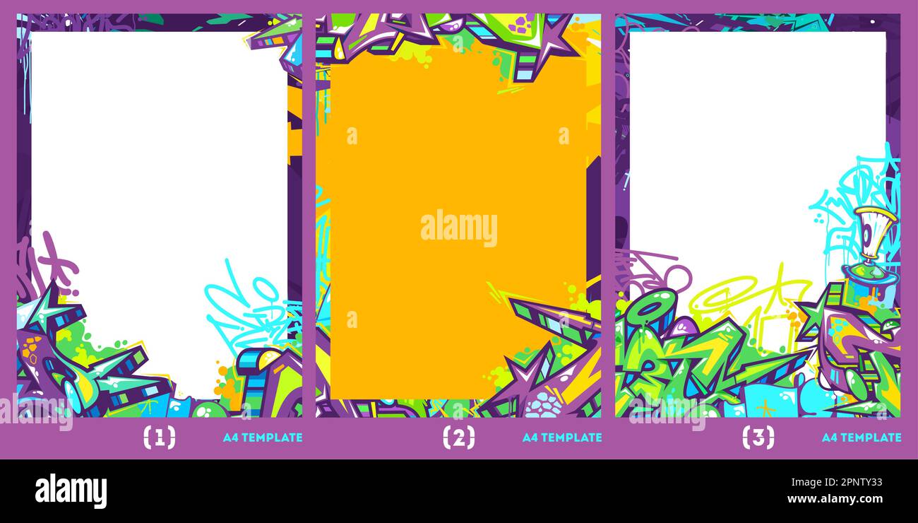 Cool Abstract Urban Graffiti Style A4 Poster Vector Illustration ...