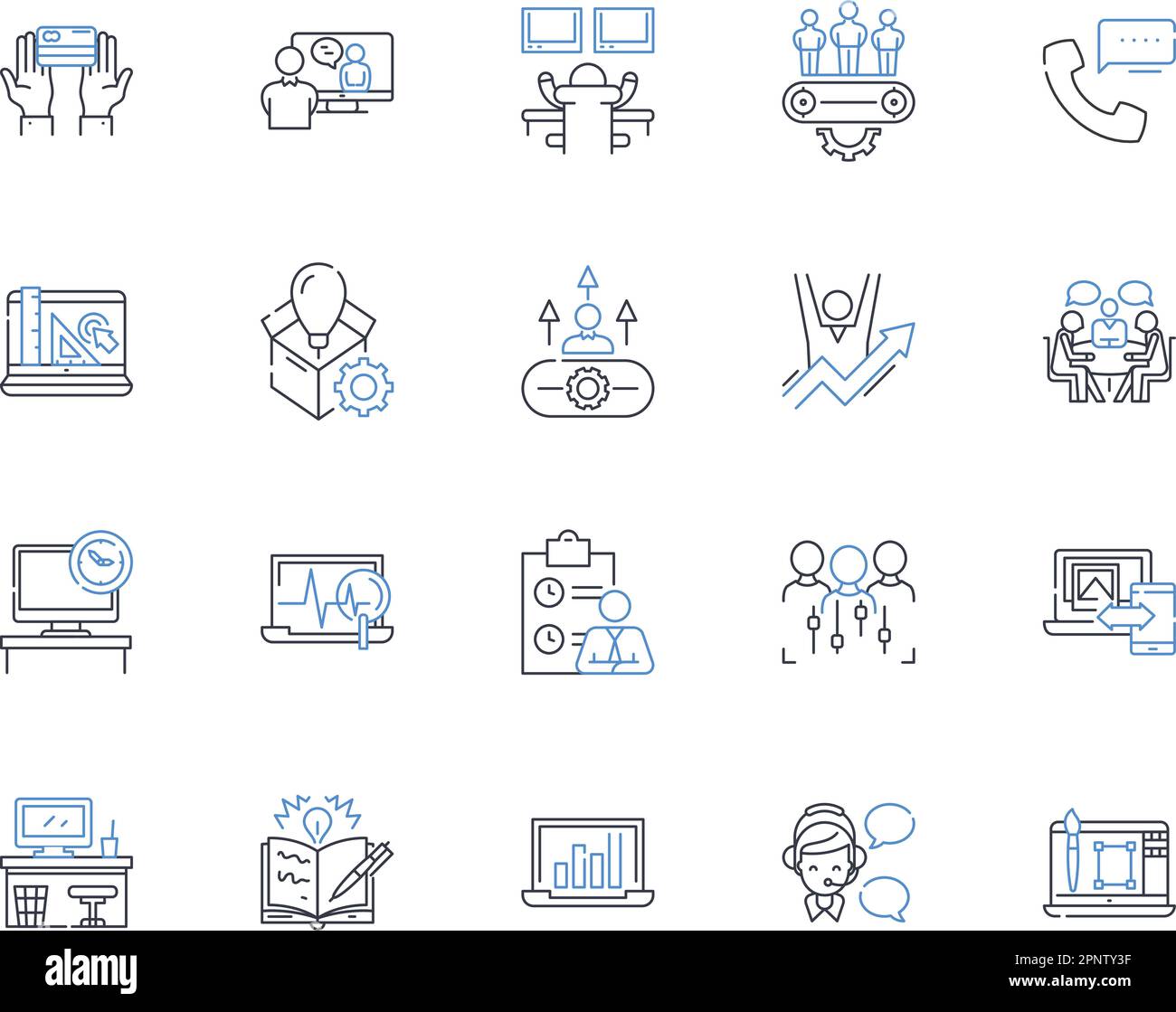 Flourishing business line icons collection. Success, Thriving, Growth ...