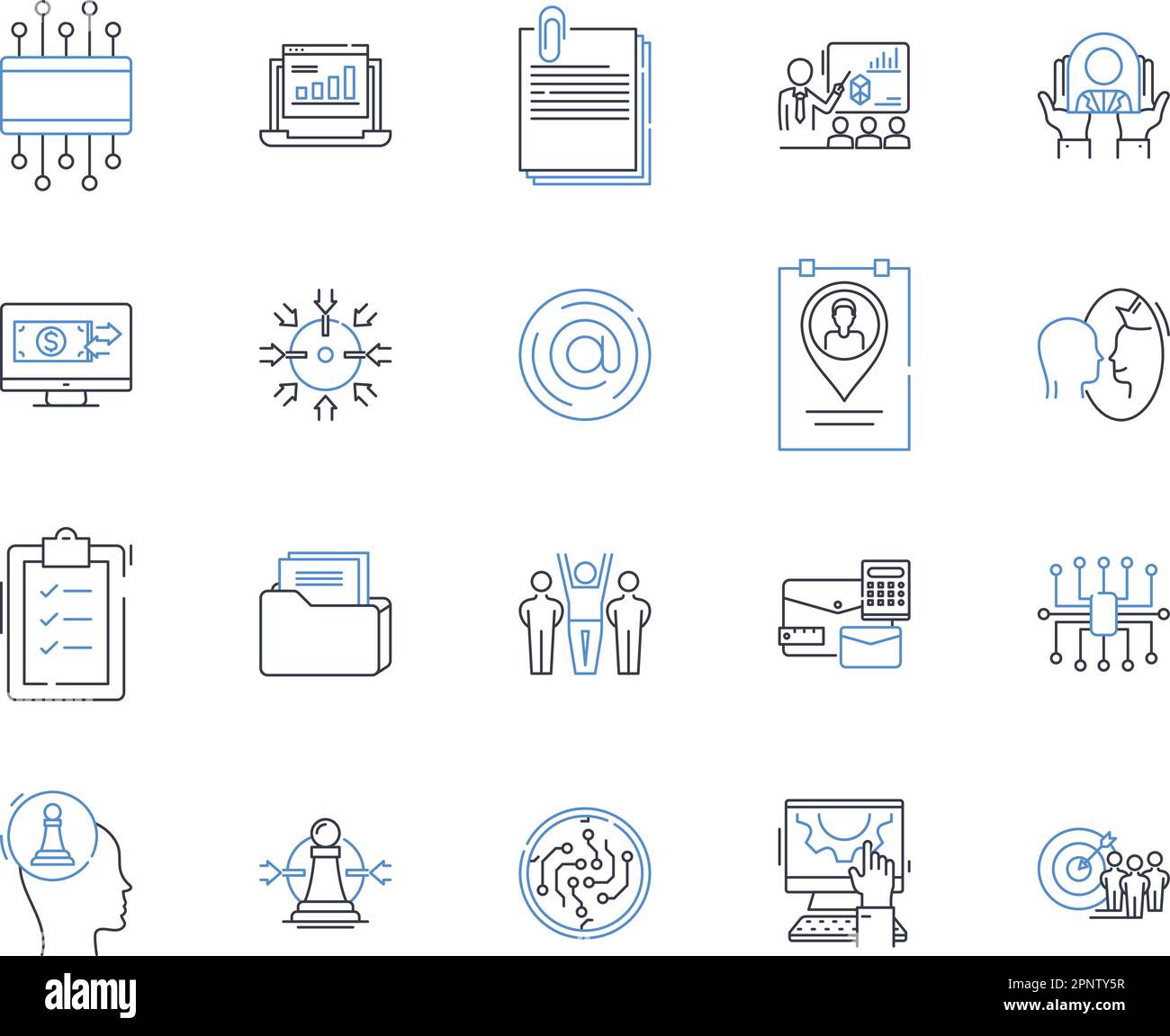 Economic ties line icons collection. Partnership, Integration, Trade ...