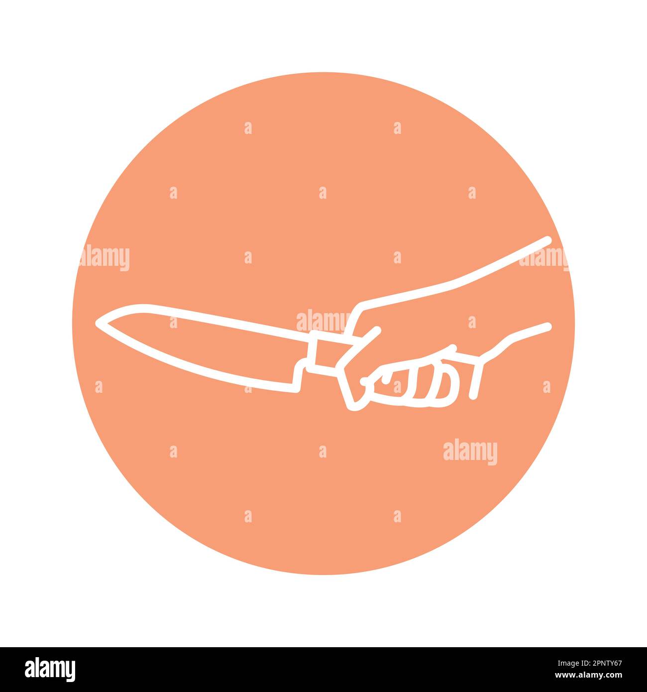 Hand holding knife color line icon. Pictogram for web page, mobile app ...