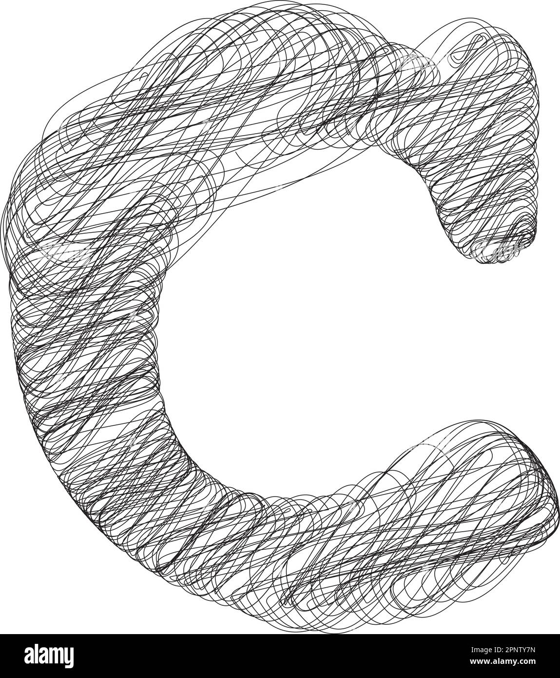 Abstract hand drawn Letter C Vector illustration Stock Vector Image ...