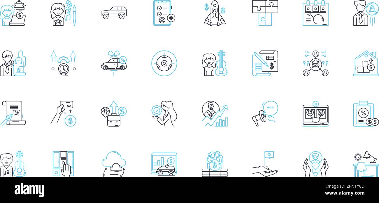 Operative Linear Icons Set Stealthy Lethal Covert Tactical Skilled Resourceful Efficient