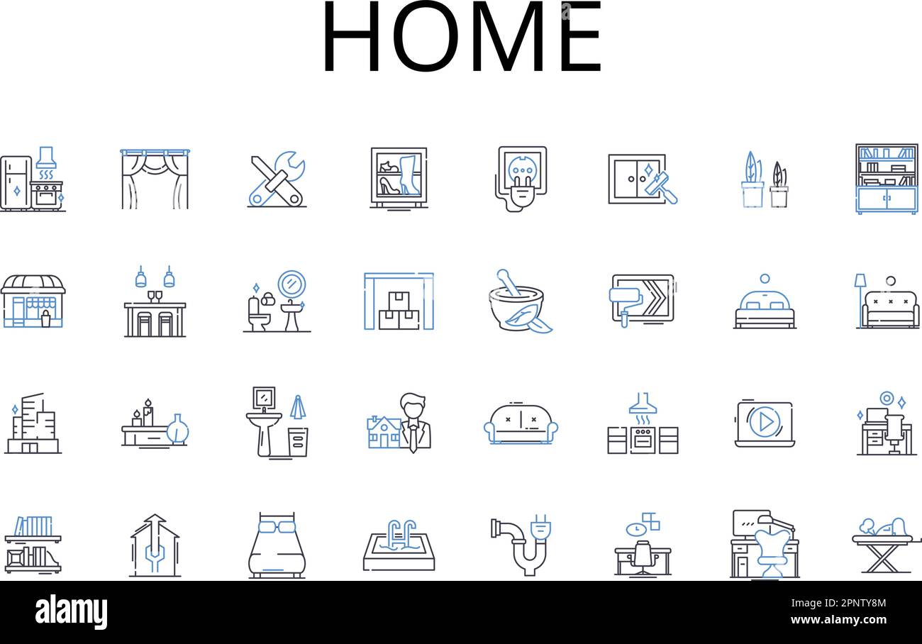 Home line icons collection. House, Dwelling, Residency, Abode, Habitat ...
