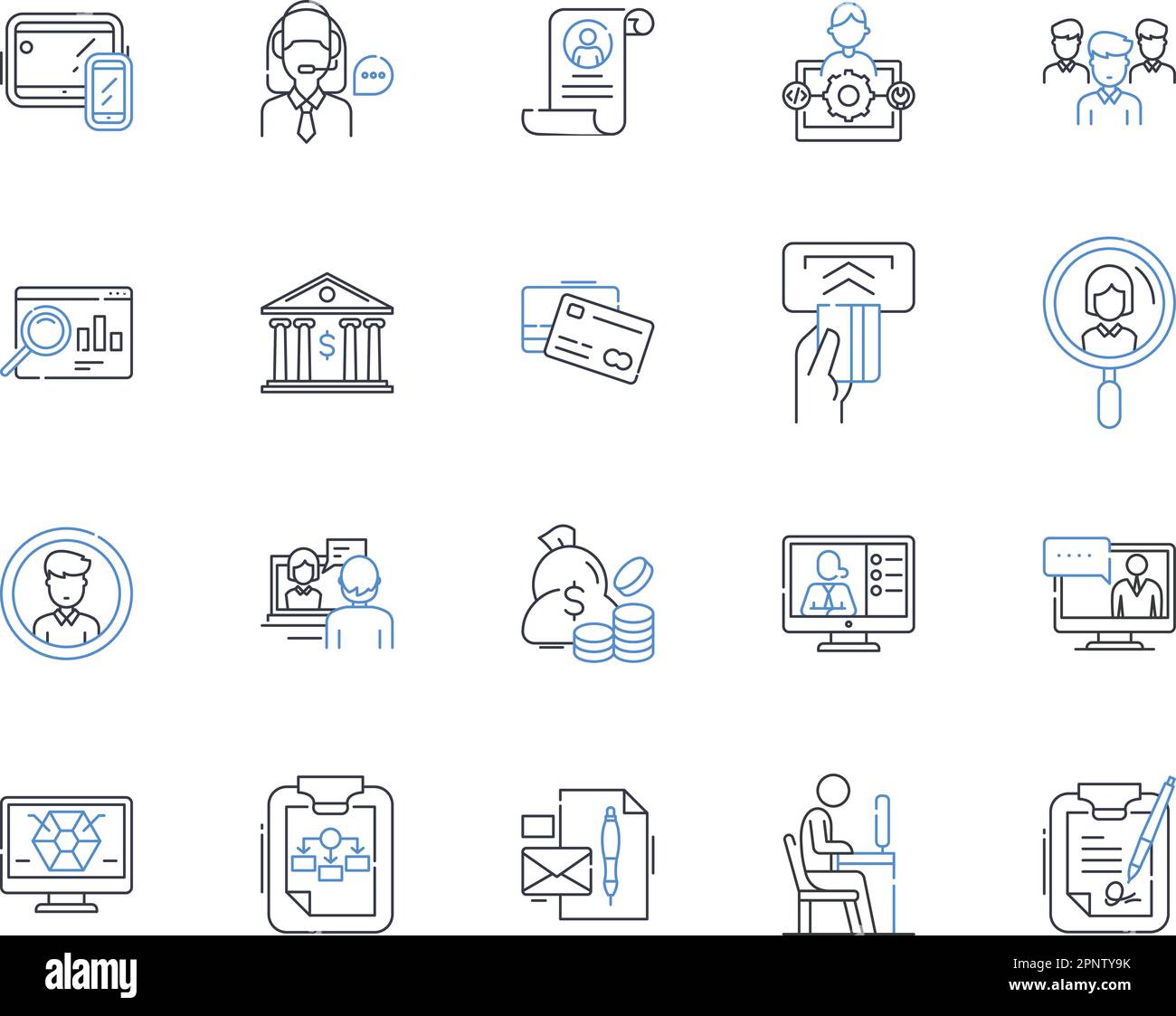 Syndicate Management Line Icons Collection Collaboration Integration Coordination