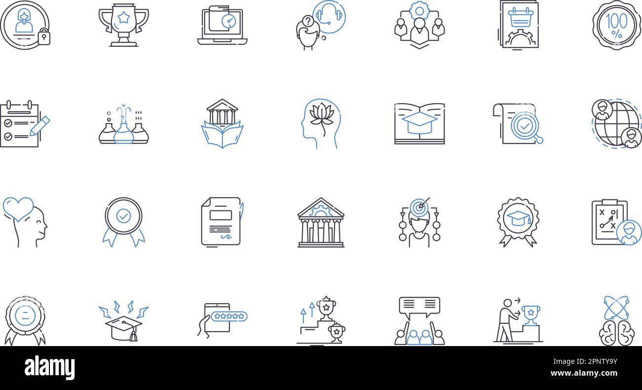 Pedagogy Line Icons Collection Instruction Education Learning