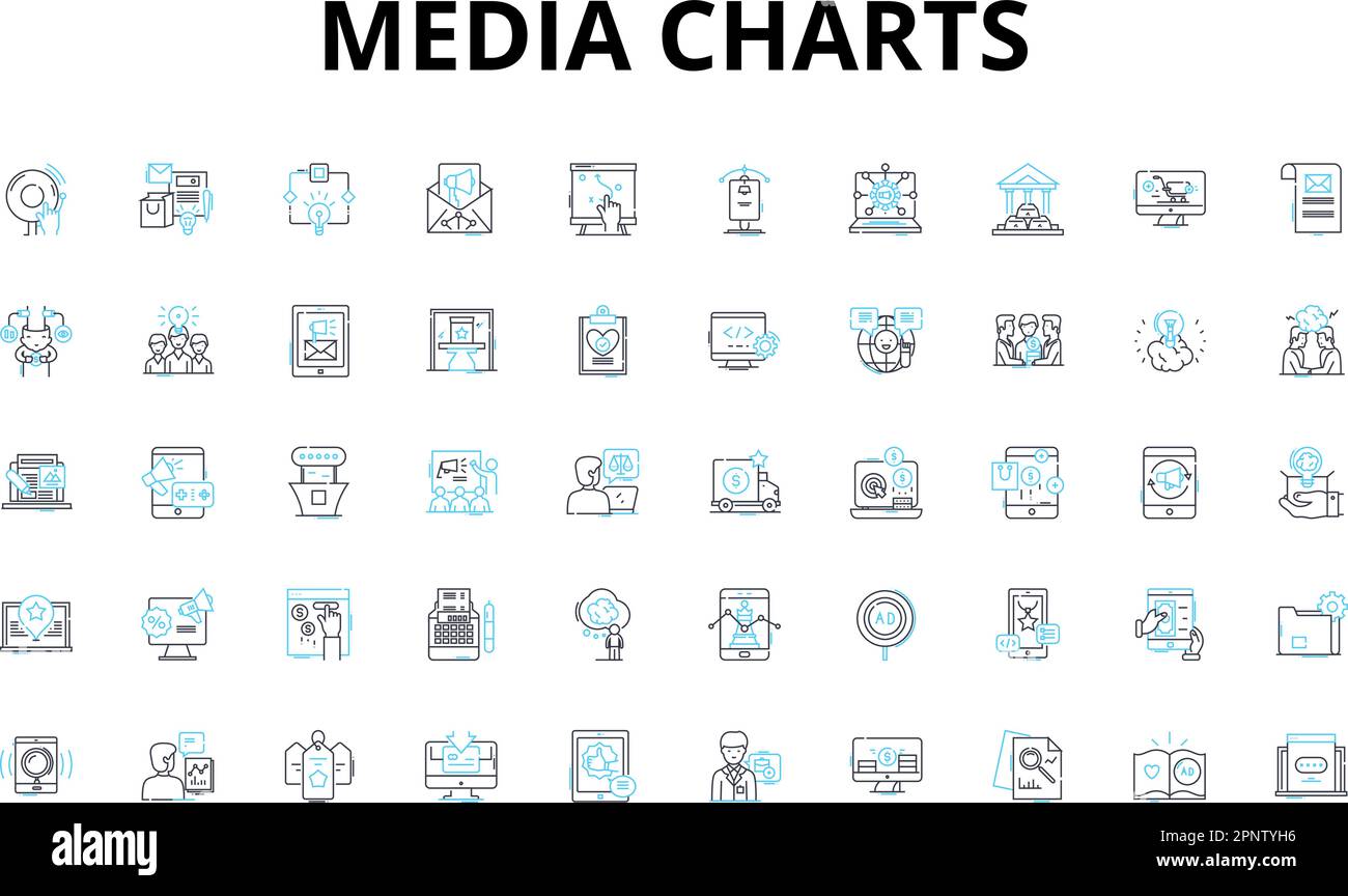 Media charts linear icons set. Infographics, Analytics, Reports ... Media charts linear icons set. Infographics, Analytics, Reports ...