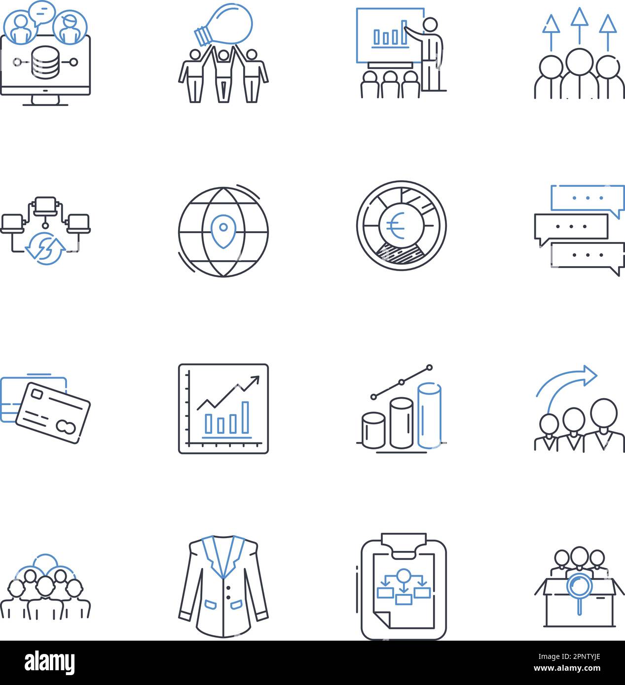 Boardroom powwow line icons collection. Strategy, Collaboration ...