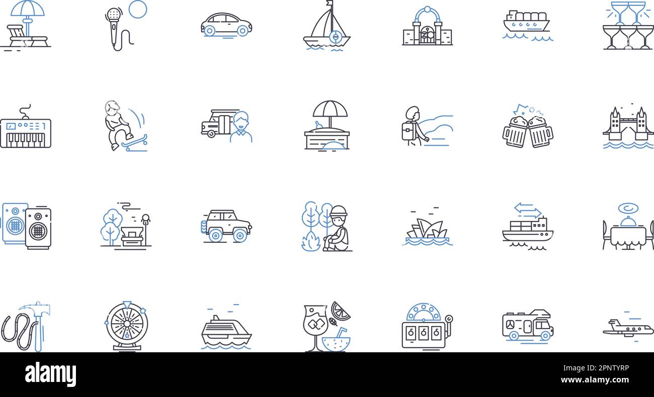 Wandering line icons collection. Roaming, Exploring, Journeying ...