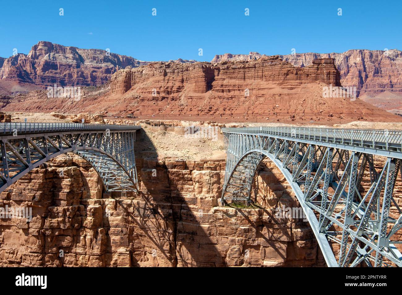 Navajo Bridge spans the Colorado River, Arizona Stock Photo - Alamy