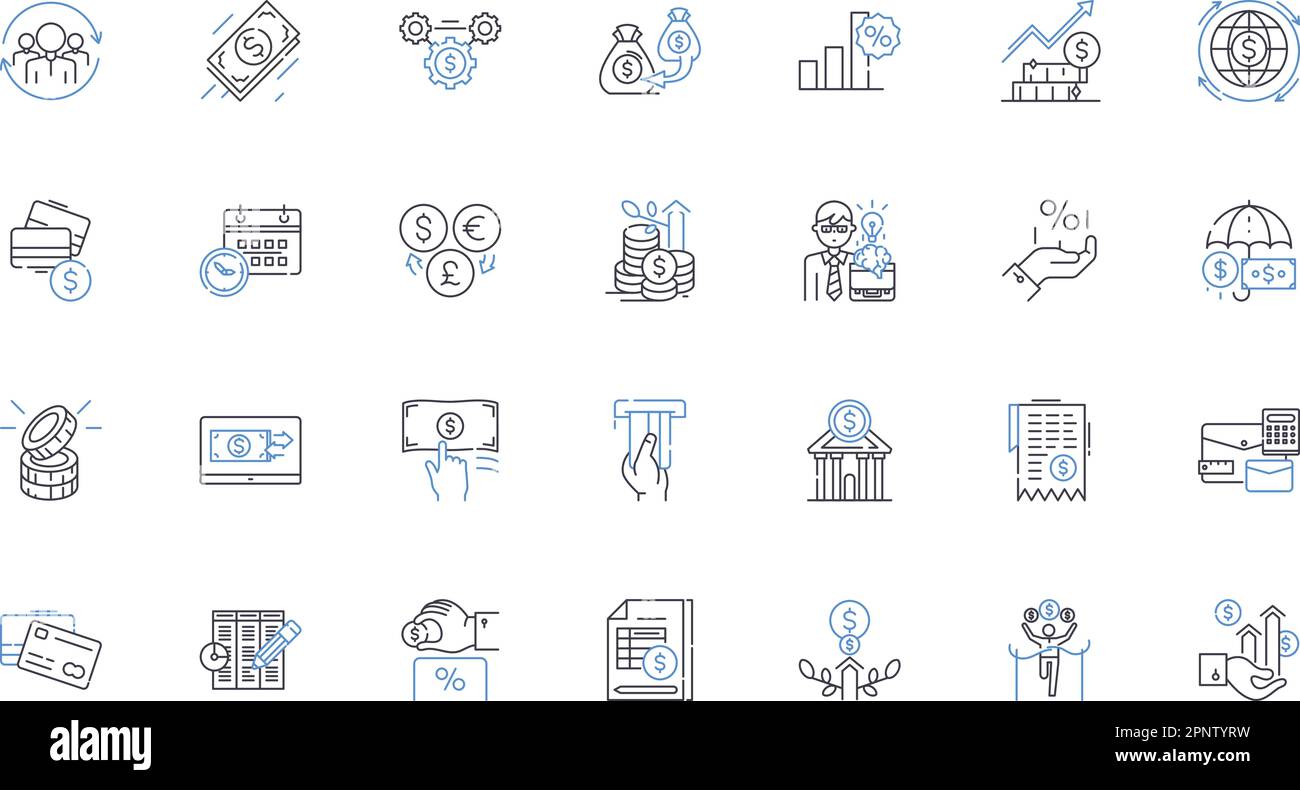 Cashless payment line icons collection. Digital, Mobile, Contactless, E ...