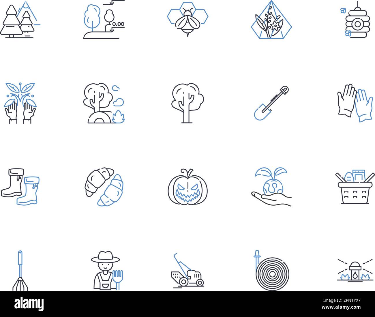 Forestry line icons collection. Timber, Logging, Forest, Lumber, Trees ...