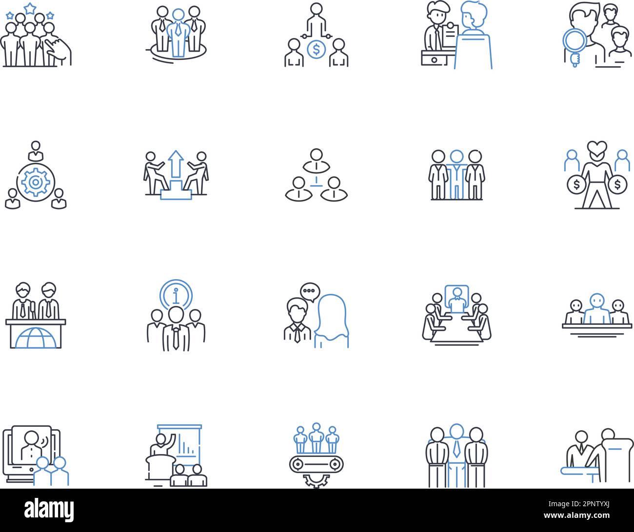 Financial team line icons collection. Investment, Accounting, Budgeting ...