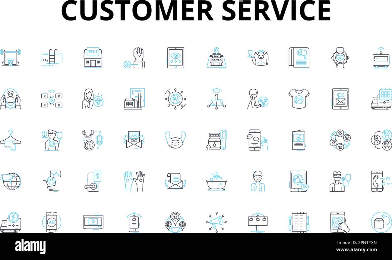 Customer service linear icons set. Satisfaction, Support, Experience ...