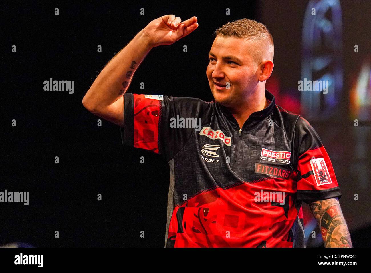 ROTTERDAM, NETHERLANDS - APRIL 20: Nathan Aspinall of England ...