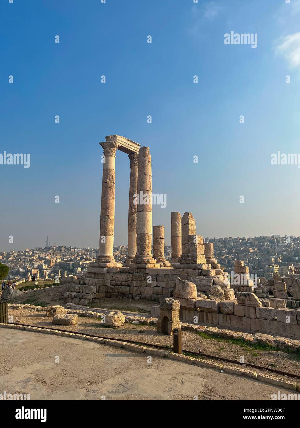 The majestic ruins of the ancient Roman temple of Hercules in Amman ...