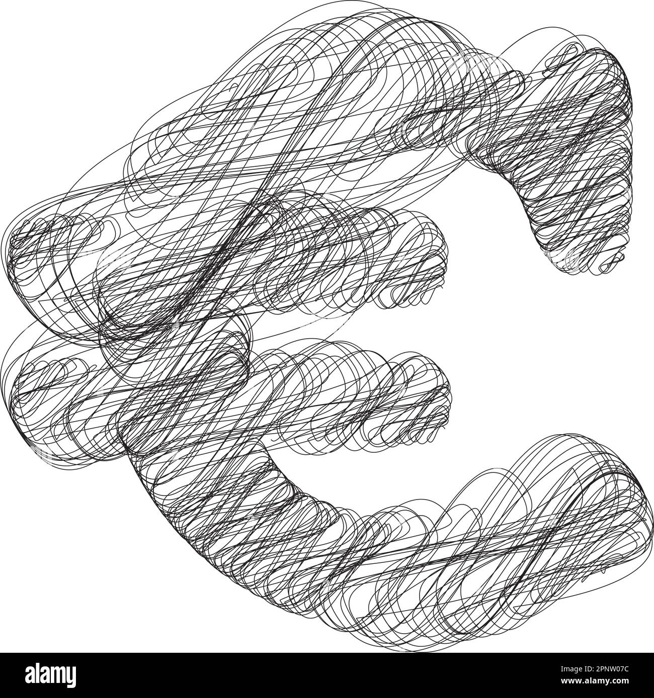 Abstract Doodle Euro Symbol Vector illustration Stock Vector Image ...