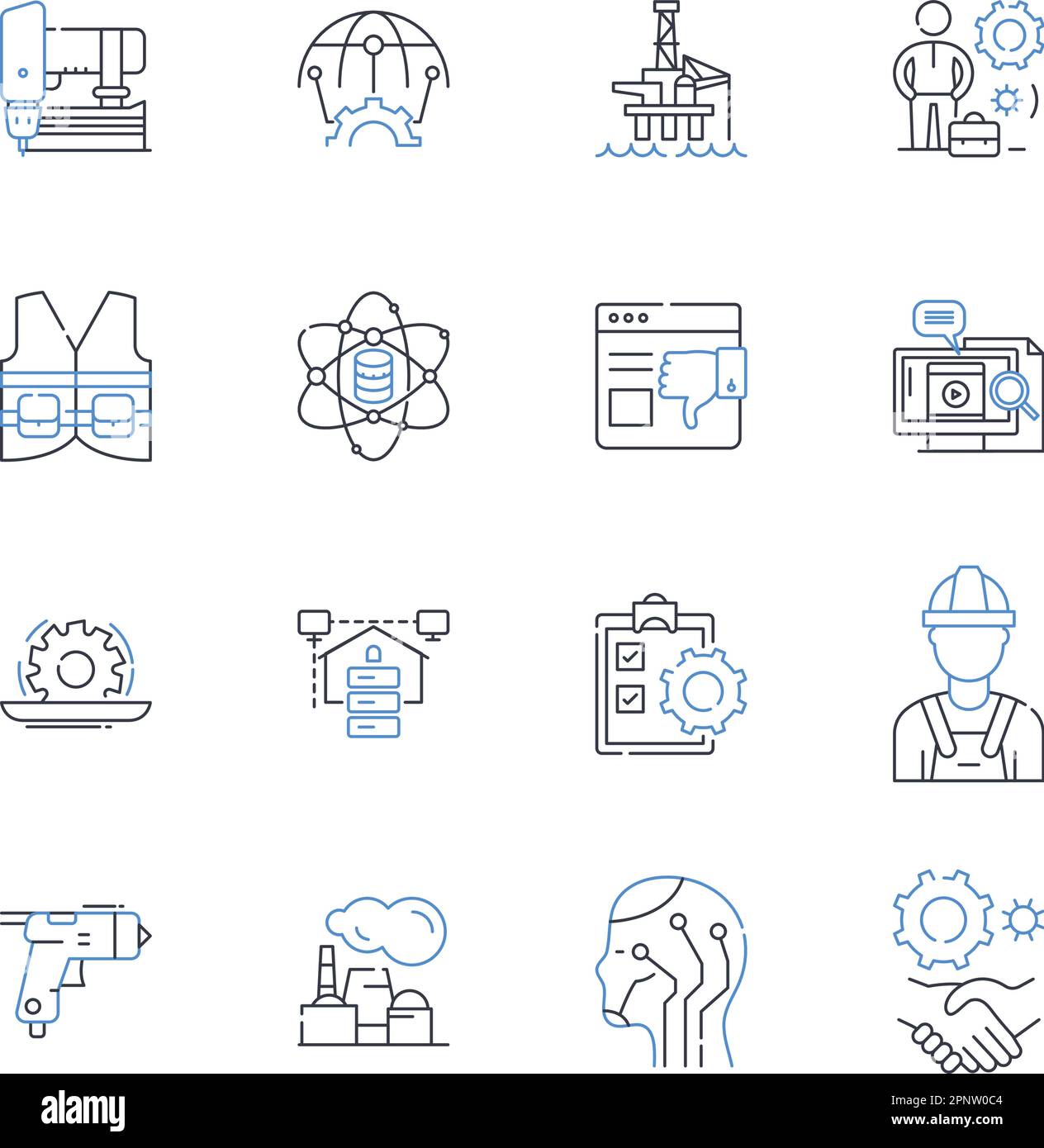 Planner Line Icons Collection Organization Productivity Schedule Agenda Time Management