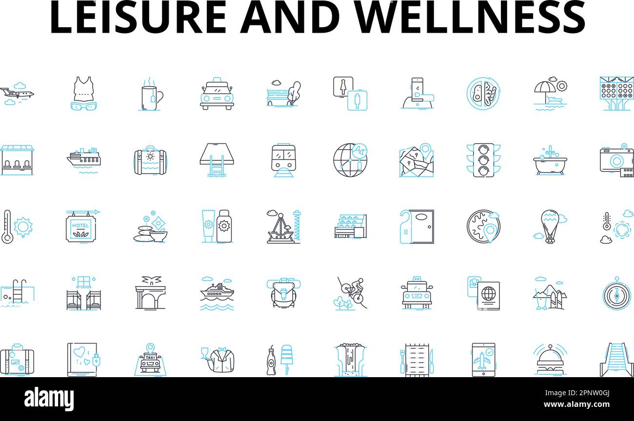 Leisure and wellness linear icons set. Relaxation, Meditation, Yoga ...