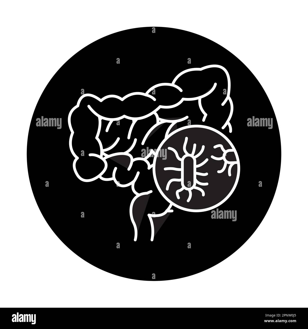 Gut bacteria color line icon. Human diseases. Pictogram for web page ...
