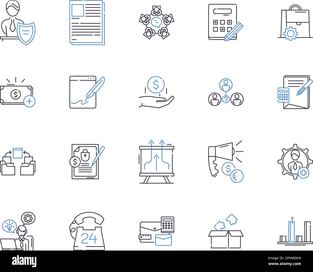 Budget control line icons collection. Limits, Spreadsheets, Savings ...
