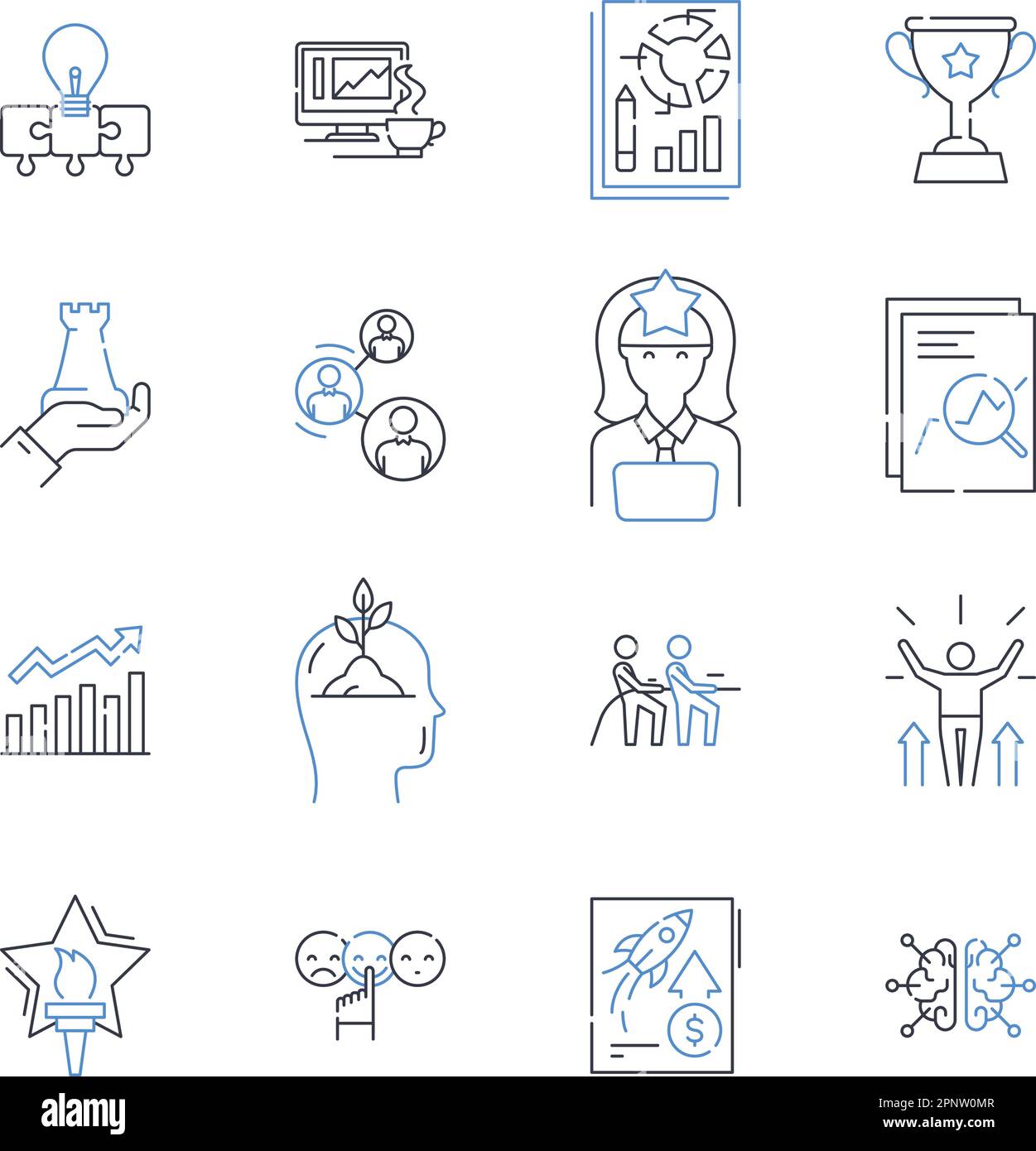 Enterprise growth line icons collection. Expansion, Innovation ...