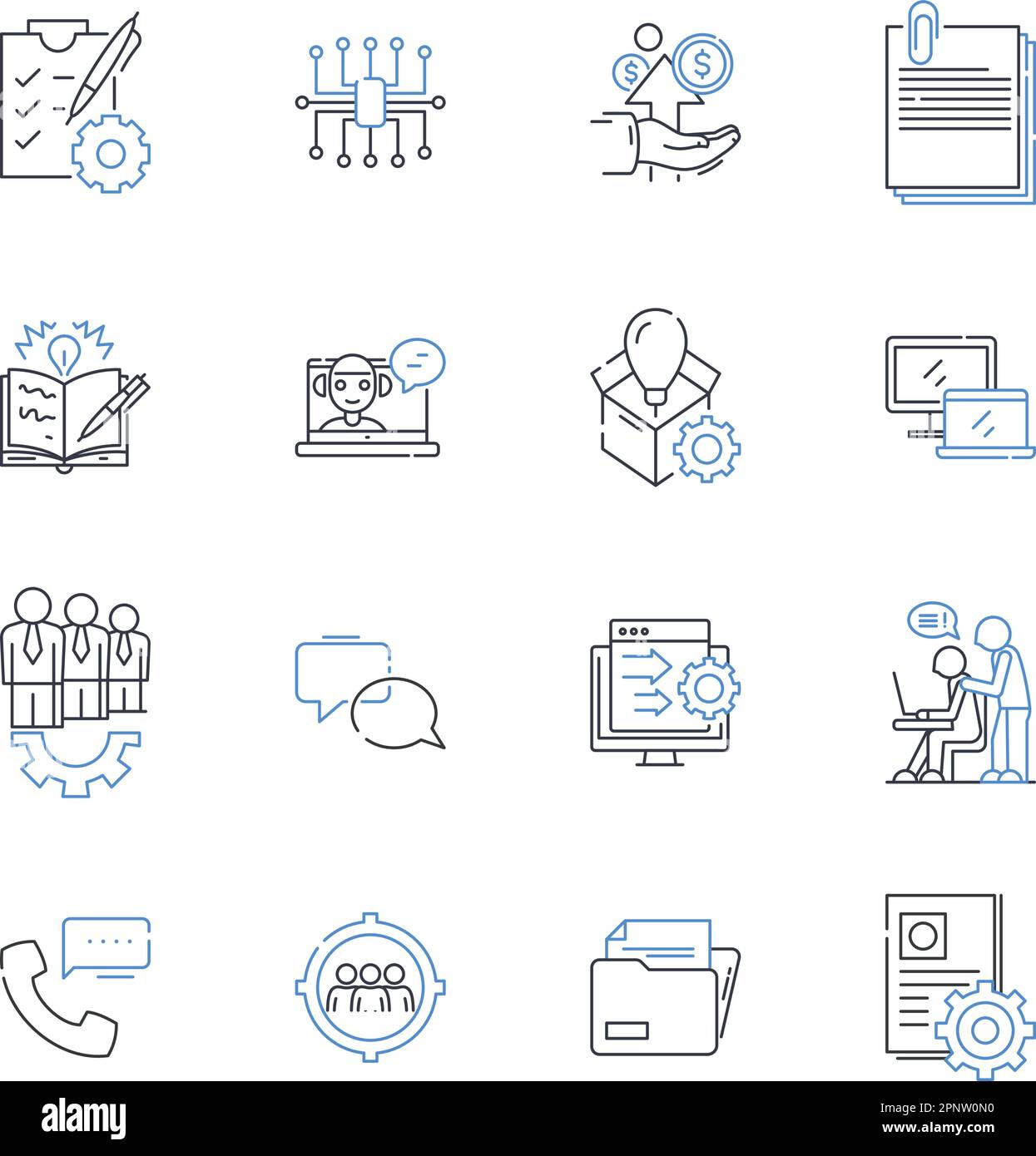 Corporate school line icons collection. Education, Training ...